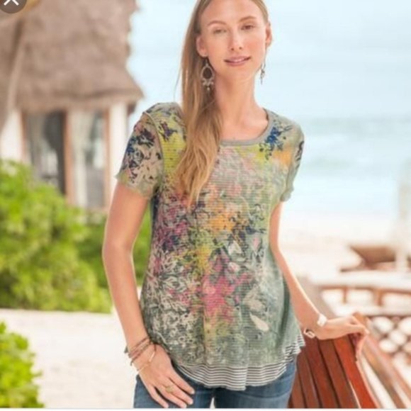 Sundance | Tops | Sundance Catalog Artists Take Layered Tee Top | Poshmark